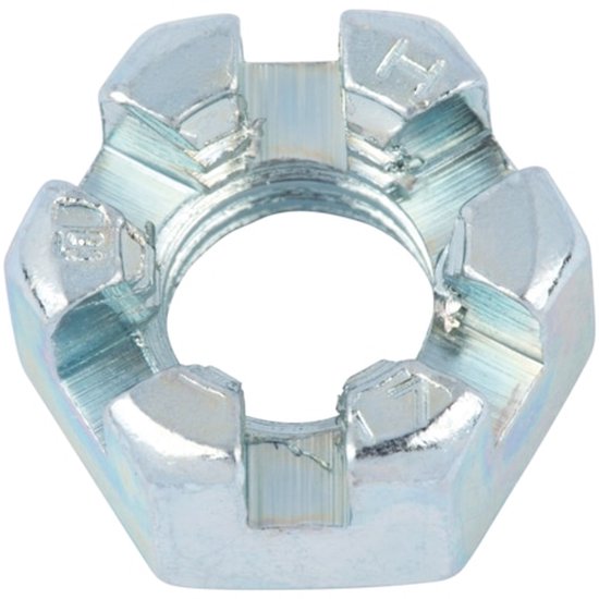 Wurth - DIN 937 staal verzinkt fijne draad - Kroonmoer, laag model met ...