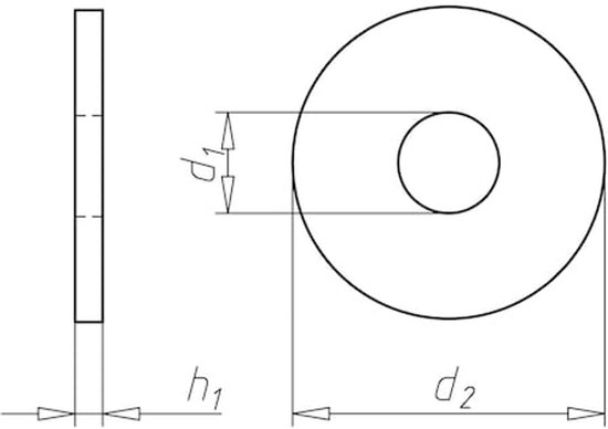 Wurth - DIN 440 staal verzinkt vorm R - Onderlegring met rond gat ...
