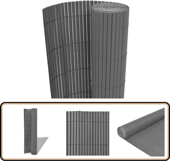 vidaXL Tuinafscheiding PVC 90x300 cm - Grijs Tuinhek - Pvc Hek ...