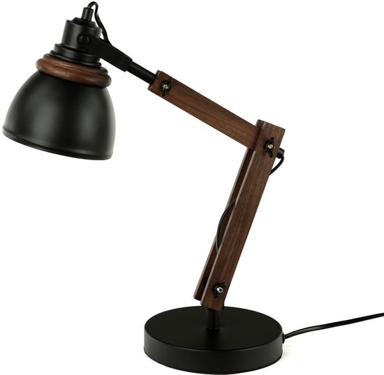 Licht-Erlebnisse - Noah - Bureaulamp - E14 - van - Metaal hout - in ...