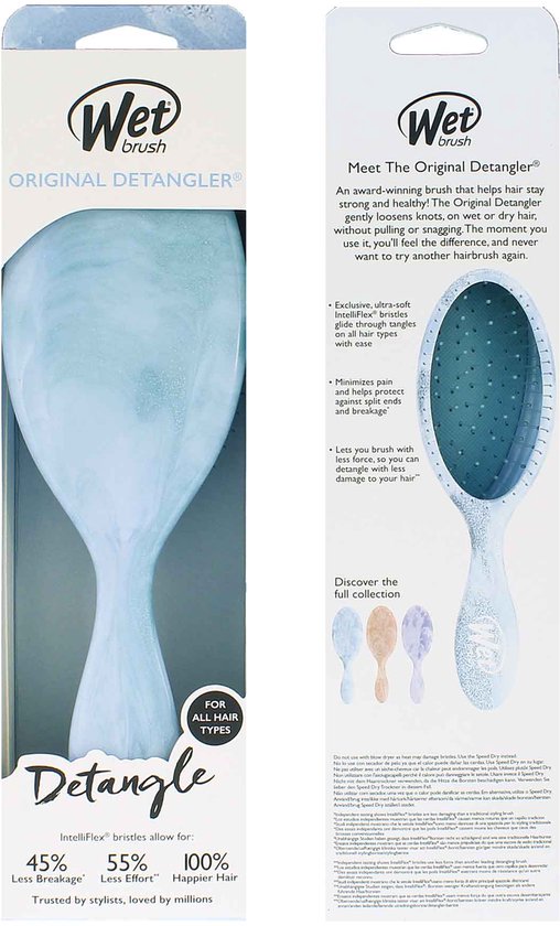 Wet Brush Original Detangler Glitter Waves Blue | bol