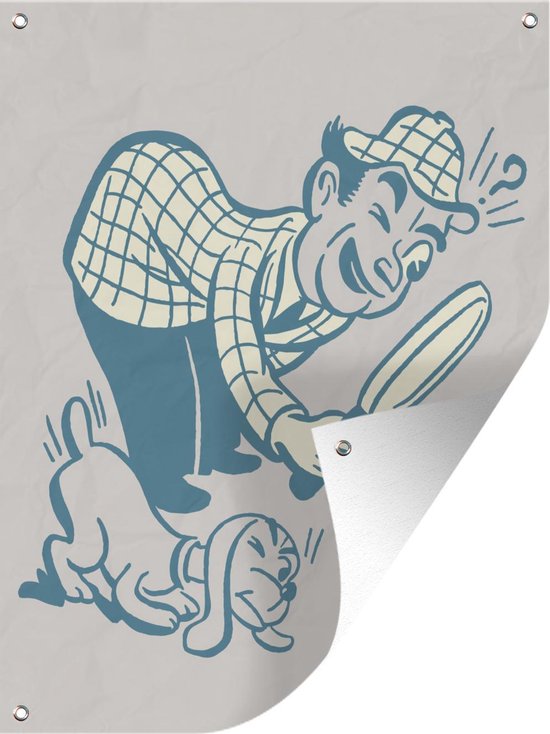 Tuin decoratie Kindertekening van privédetective met groot vergrootglas ...