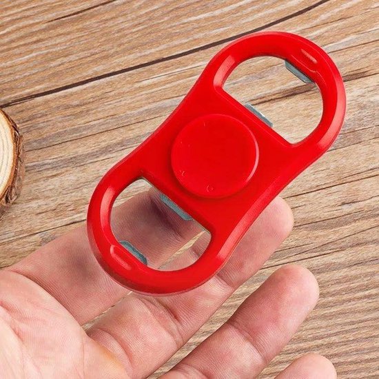 Dual-bar fidget-spinner en flesopener [rood] | bol.com