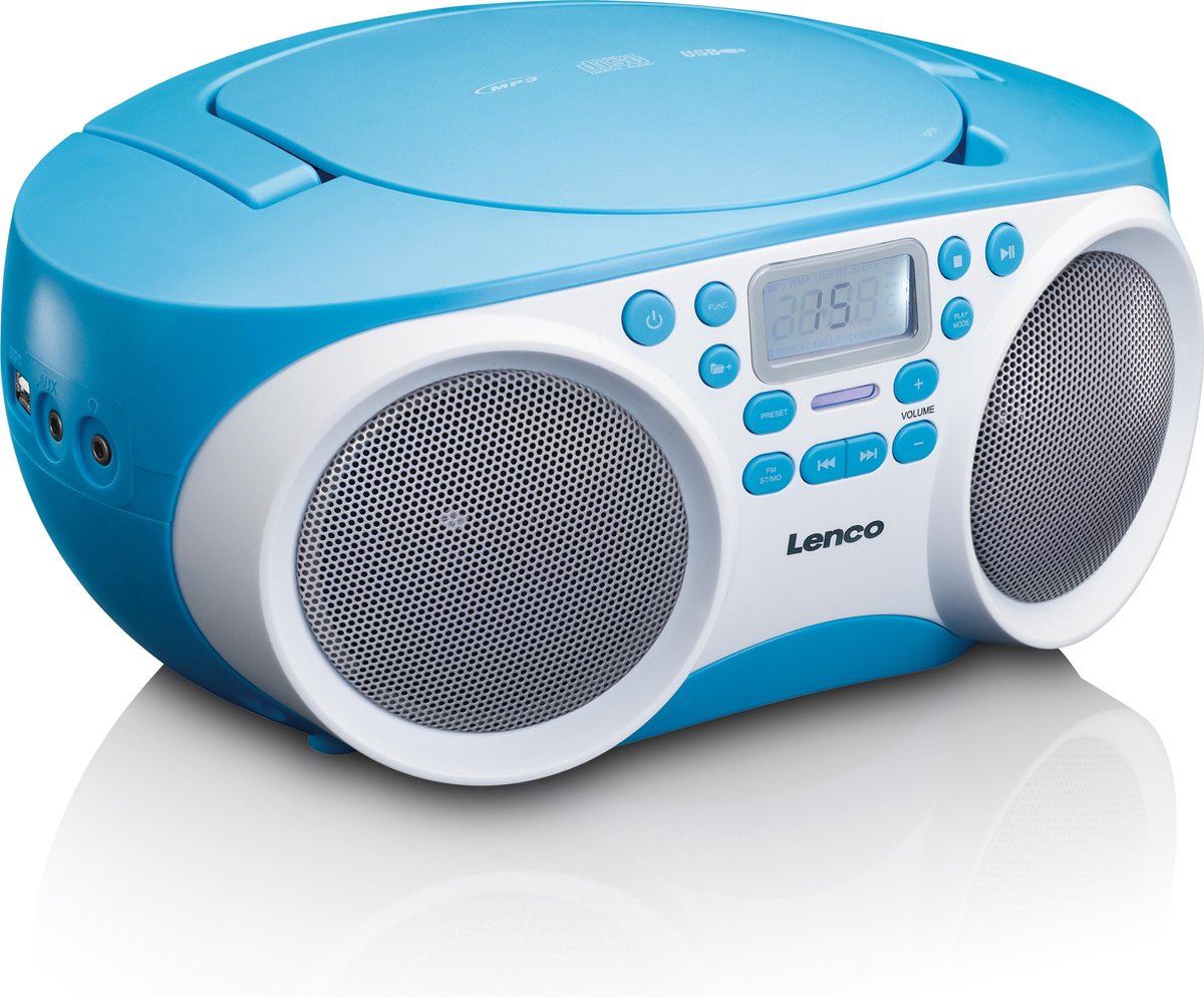 bol.com | Lenco SCD-200BU - Radio CD Speler met MP3 en USB functie - Blauw