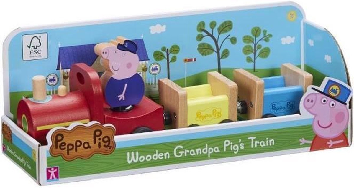 Peppa Pig Train de Papy Pig en Bois avec 1 personnage | bol.com