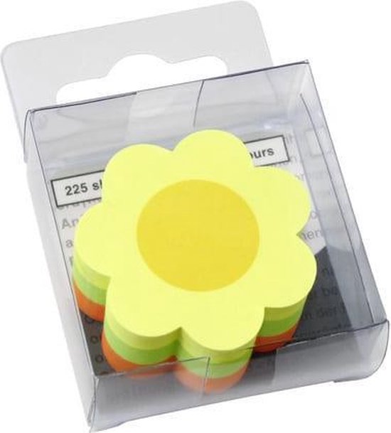 Info shaped sticky notes - 50x50mm bloem assorti 225 vel | bol