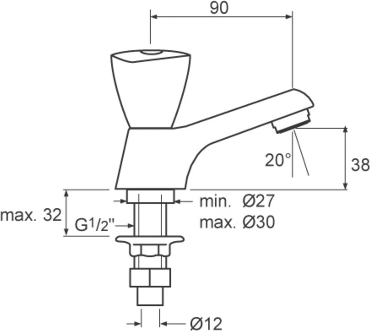 Venlo Nimbus II Project fonteinkraan - lage uitloop chroom | bol.com