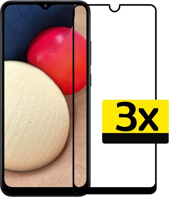 Screenprotector Geschikt voor Samsung A02s Screenprotector Glas Full Cover -... | bol