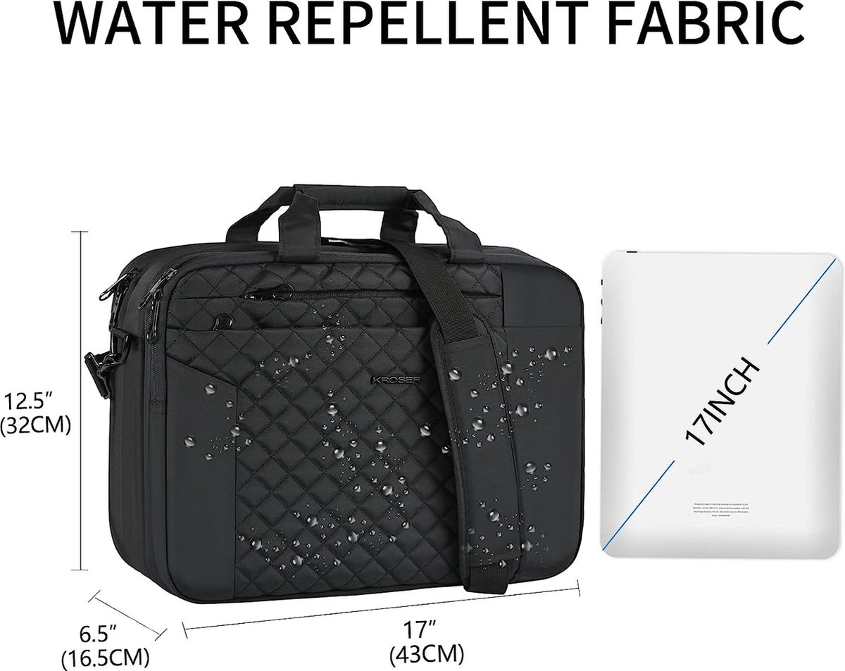 laptoptas 17 inch dames notebooktas aktetas tablettas schoudertas ...