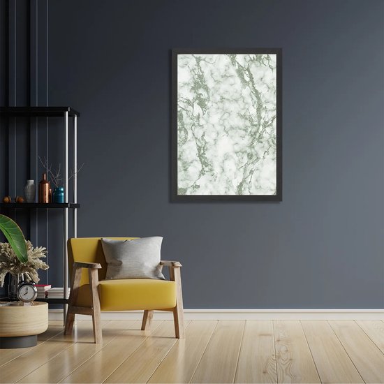 Poster Basis Marmer Look Groen Rechthoek Verticaal Met Lijst L (40 X 50 ...