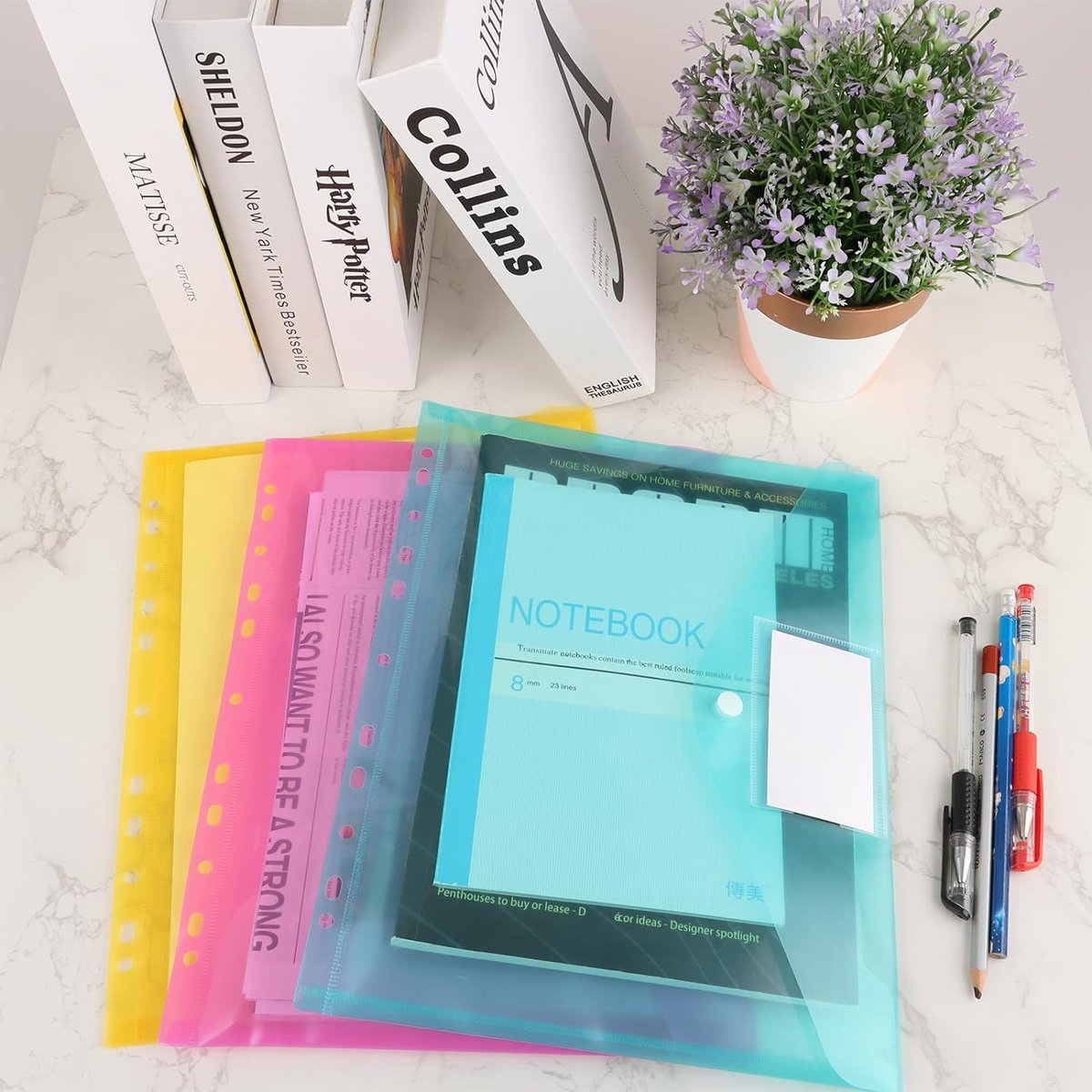 30 stuks documentenmap A4, 6 kleuren documententas A4 met 11 ...