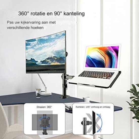 Monitor Arm Laptop - Laptop Arm Standaard - 13" - 27" LCD LED Screens ...