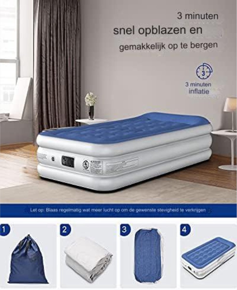 Luchtbed met Ingebouwde Pomp - Luchtbed Zelfopblaasbaar - Slaapmat ...