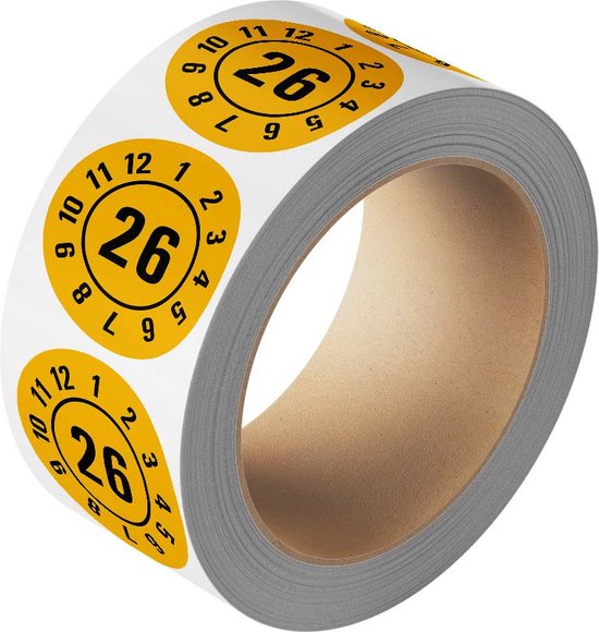 Keuringssticker met jaartal op rol 30 mm - 800 per rol 2026 | bol
