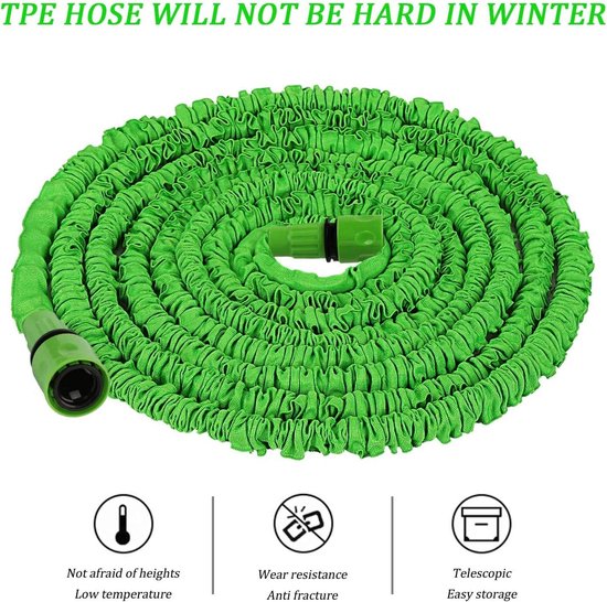 Flexibele tuinslang, 7,5 m waterslang, flexibele rekbare tuinslang ...