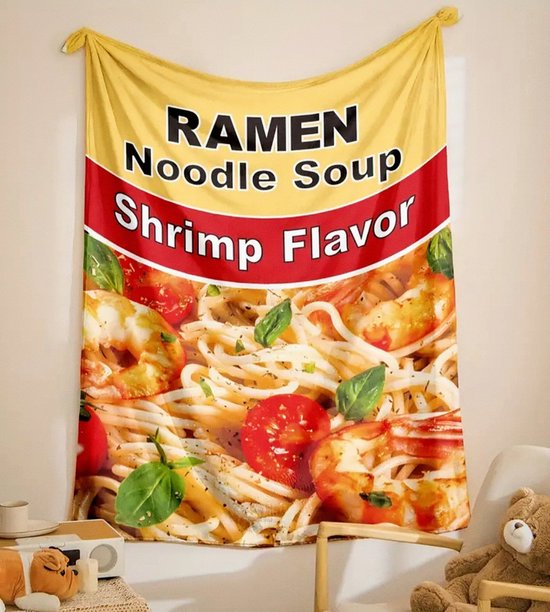 [Two Ravens] Pakje Ramen Soep Deken - Fleece Deken met Pakje Ramen Soep ...