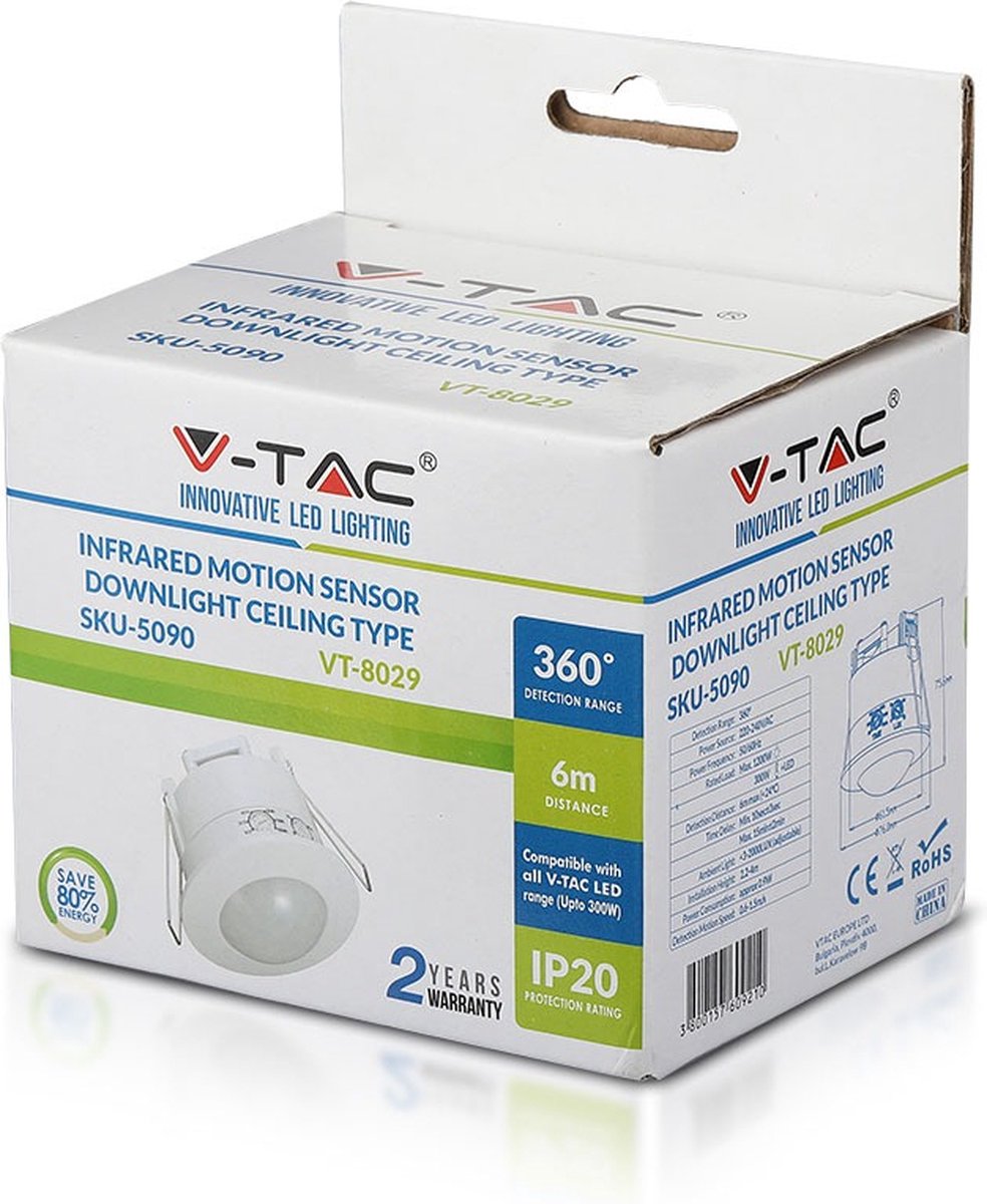 V-Tac Bewegingsmelder / PIR sensor inbouw | bol