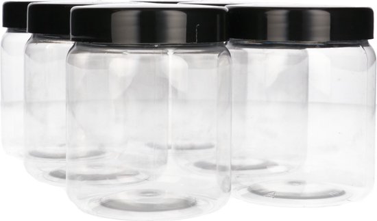 Plasticflessenshop.nl PET potten 500ml - Transparant met schroefdeksel ...