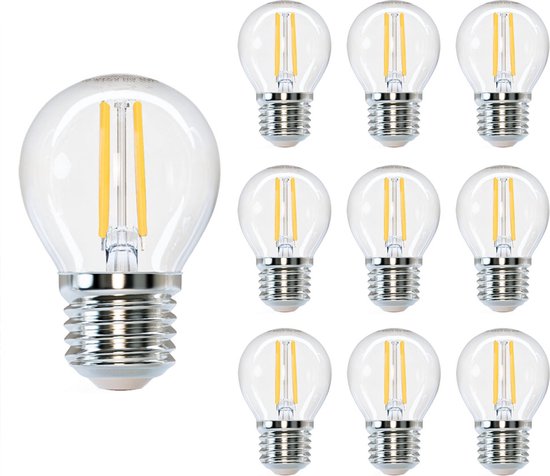 Bundelpakket | LED filament lamp 4W E27 Dimbaar 2700K | Warm wit | 10 stuks | bol