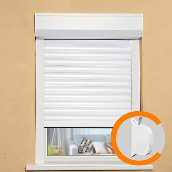 FRANCE-COMBI Handmatig omkeerbaar rolluik van pvc met riem - B 120 x H ...