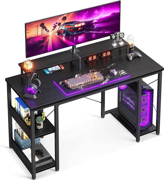 LifeStages® Gaming bureau, zwart, bureaus met plank, omkeerbaar ...