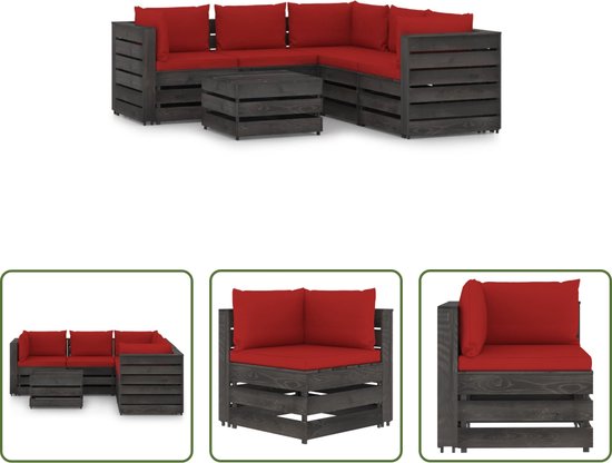 The Living Store Pallet loungeset - Hoekbank+middenbank+tafel ...