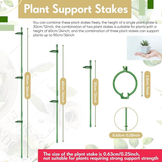 Plantensteunen met ringen verstelbare plantensteunpalen-verlengbare ...