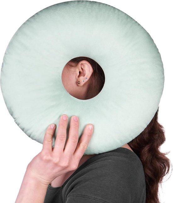 Verlicht Oorpijn - Oorkussen voor Zijslapers - Verstelbare Vulling - Donut Kussen -... | bol