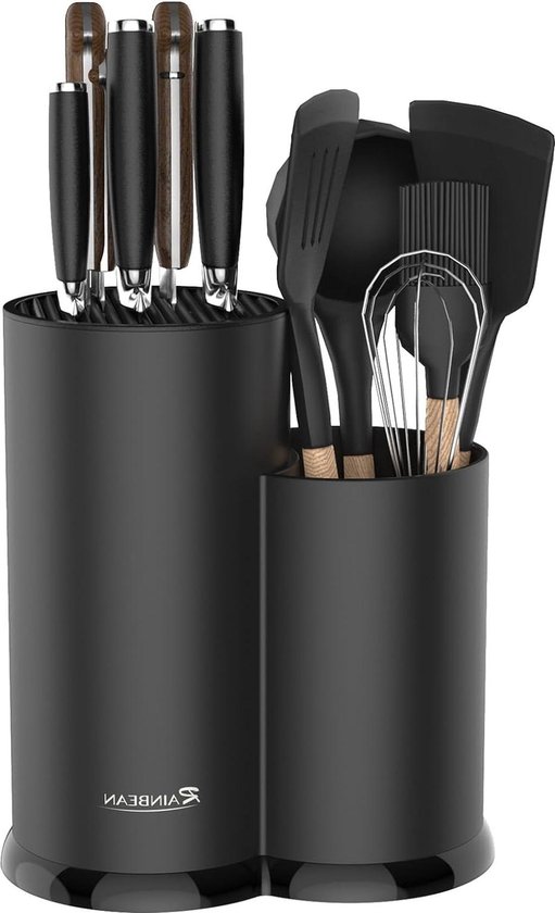 Zwart 2-in-1 rond messenblok en gebruiksvoorwerphouder - afneembaar en ...