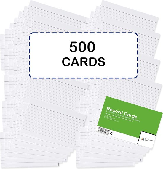 Flash Cards Revisie Gevoerde Witte 5x3 Record Kaarten - Studiekaarten ...