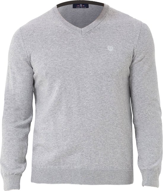 Jimmy Sanders Trui - Sweater - 100% Katoen Heren Grijs Melange - 3Xl | bol