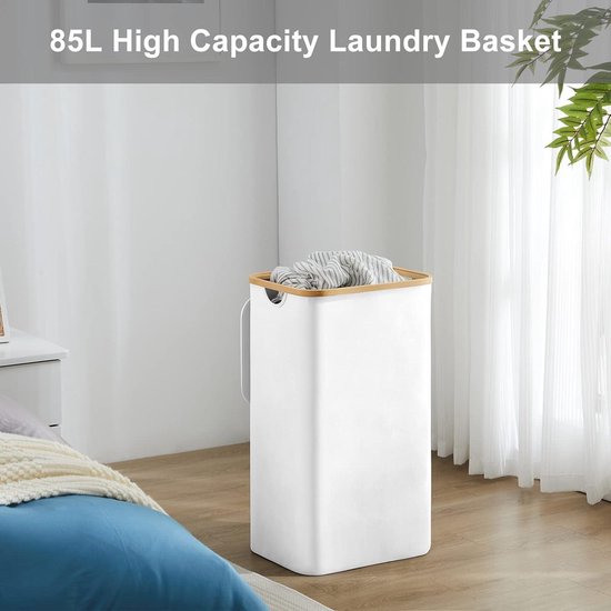 Wasmand 85 liter met deksel - Wasverzamelaar smal - Opvouwbare wasmand ...