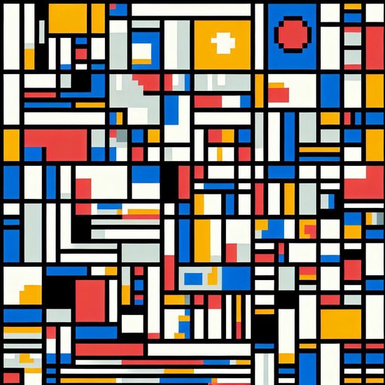 Pixel art mondriaan schilderij | Mondriaan's pixelated masterpiece: a ...