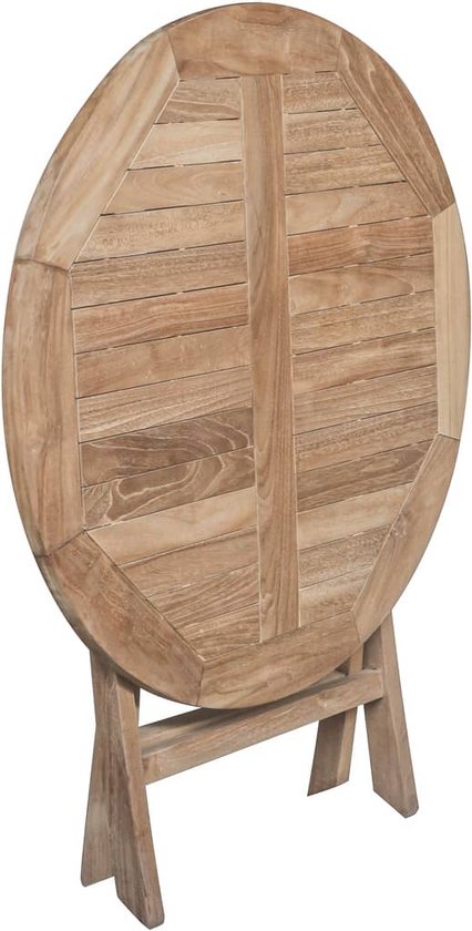 Inklapbare Teak Tuintafel | Rond | 90 cm | bol