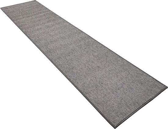 Vloerkleed buiten 50 x 200 cm - glad antraciet - terras keuken - lange ...