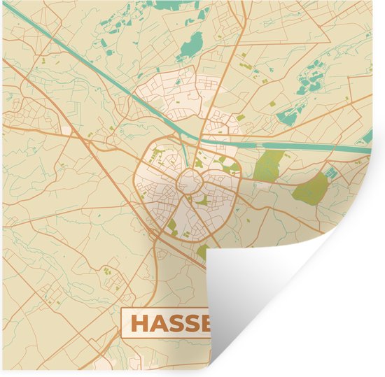 Muurstickers - Plattegrond - Kaart - België - Stadskaart - Hasselt ...