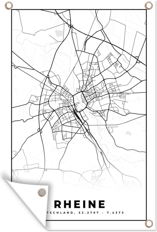 Tuindecoratie Plattegrond - Rheine - Kaart - Stadskaart - 40x60 cm ...
