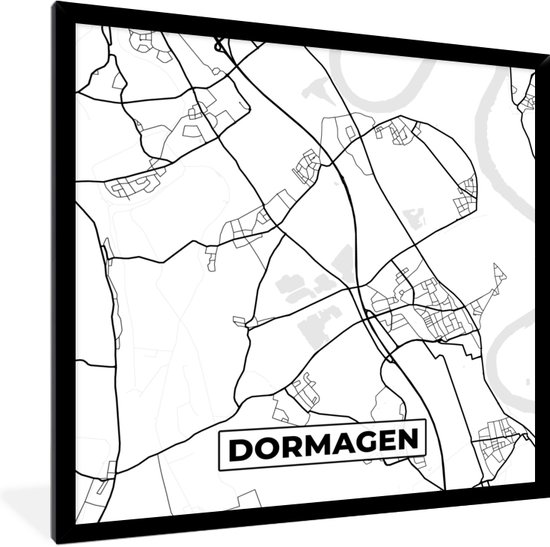 Fotolijst incl. Poster - Dormagen - Stadskaart - kaart - Plattegrond ...