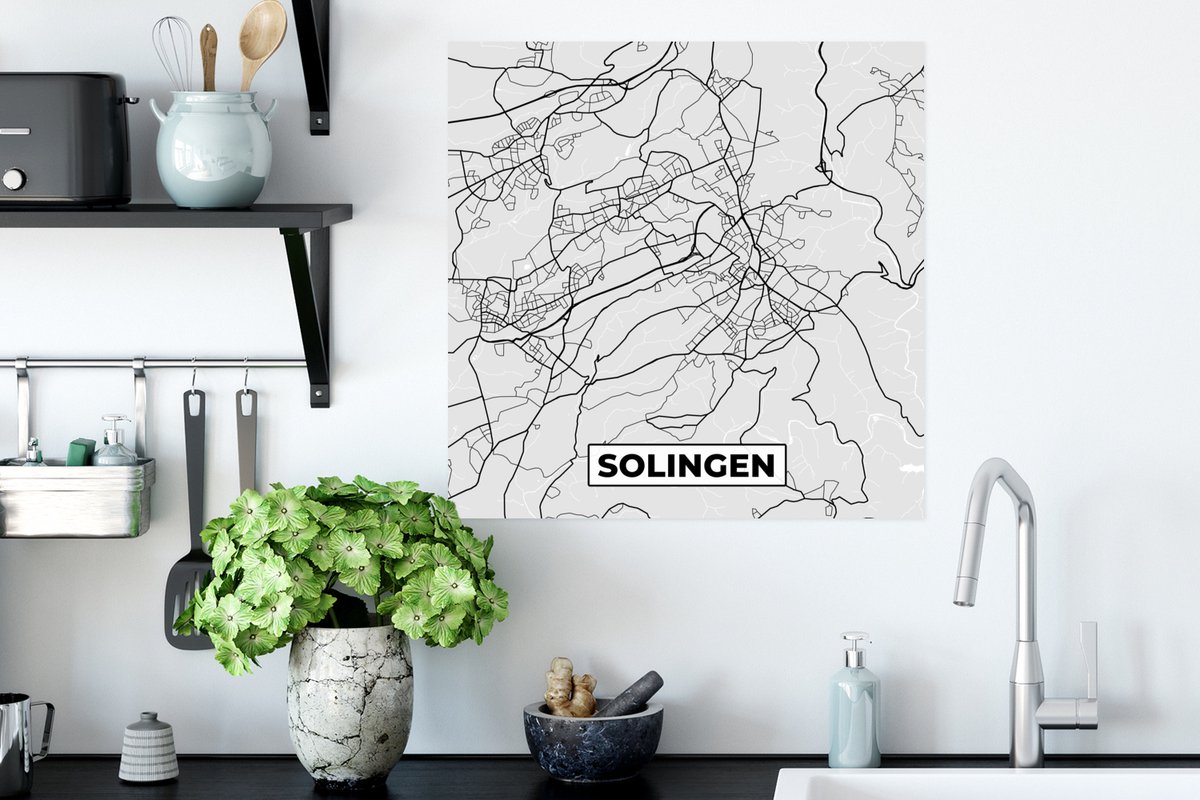 Poster Plattegrond - Kaart - Stadskaart - Duitsland - Solingen - 50x50 ...