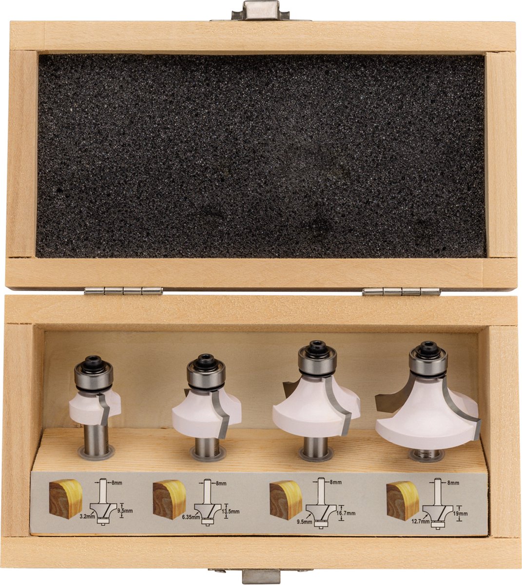 Makita D-53534 Frezenset afrondfrees 8mm 4-delig | bol