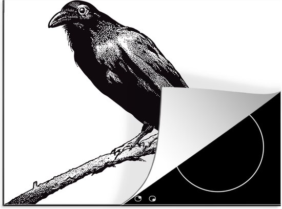 Inductie beschermer - Inductie Mat - Vogel - tekening - Raaf - 58.3x51 ...