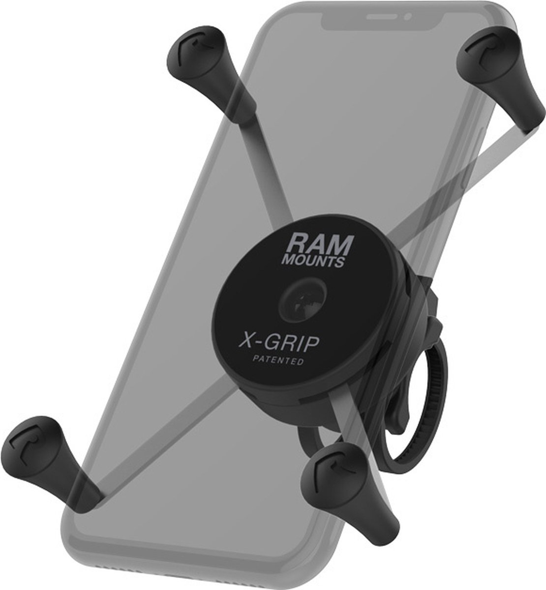 X-Grip® Large Telefoonhouder met laag profiel stuurbasis met tie-rips ...