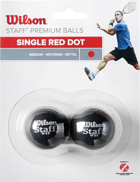 Wilson Staff Squash Red Dot 2 Pack Ball WRT617700, Unisex, Zwart, piłki ...