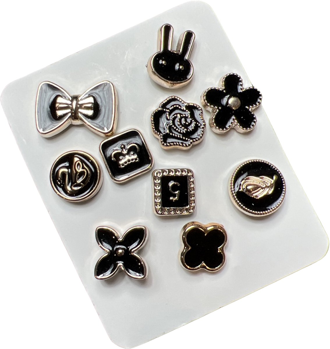 Pin Broche Steek Pin Knopen Set Zwart Goud 10 Stuks 1.2 cm / 1.2 cm ...