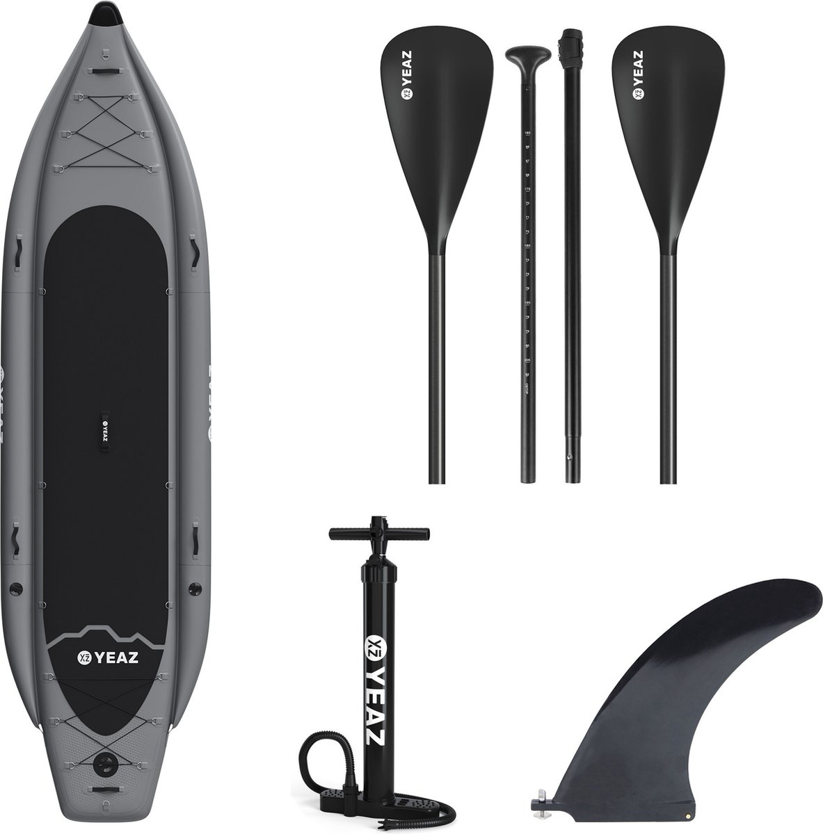 YEAZ Multifunctionele SUP grijs, SUP, kajak, kano opblaasbaar incl ...