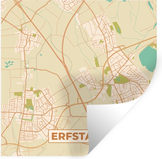 Stickers muraux - Erfstadt - Plan de la ville - Carte - Vintage - Carte ...