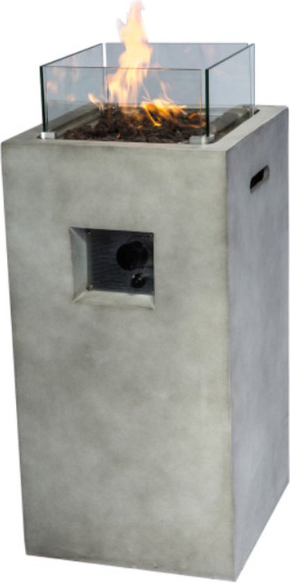 Teamson Home - Grote Hoog Beton Propaan Gas Vuurtafel - Vuurkorf Buiten ...
