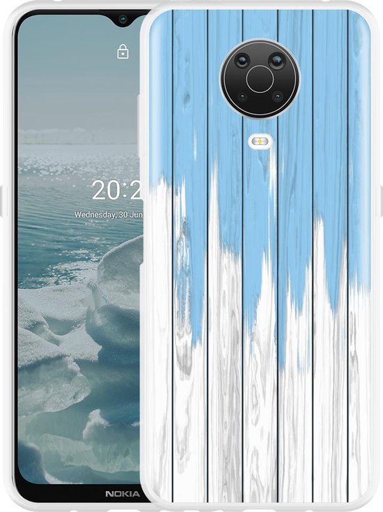 Nokia G20 Hoesje Dripping blue paint - Designed by Cazy | bol