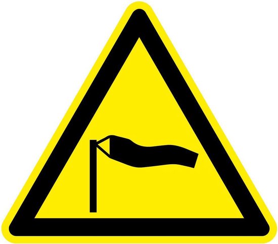 Waarschuwingsbord harde wind, W064 100 mm | bol.com