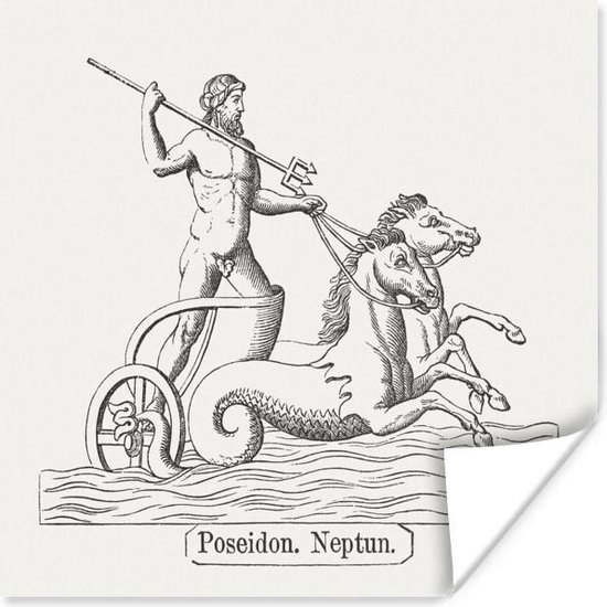Une illustration de Poséidon dans un poster cartable 160x120 cm ...